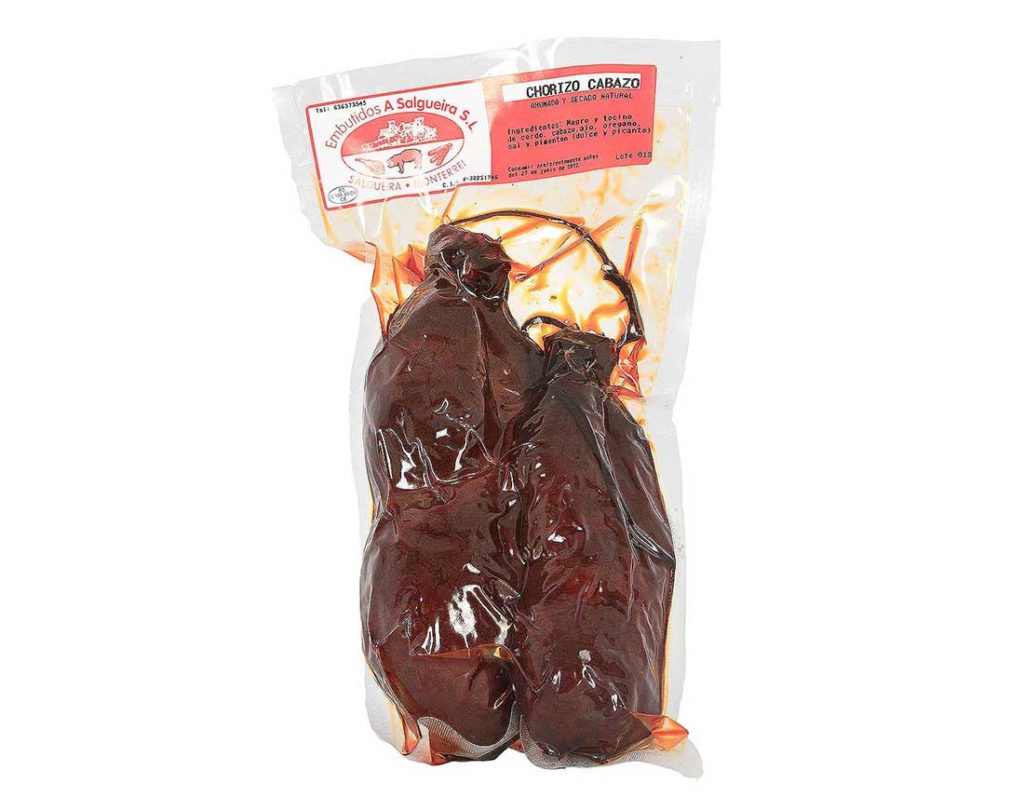 Chorizo Gordo de cabazo envasado - Embutidos A Salgueira